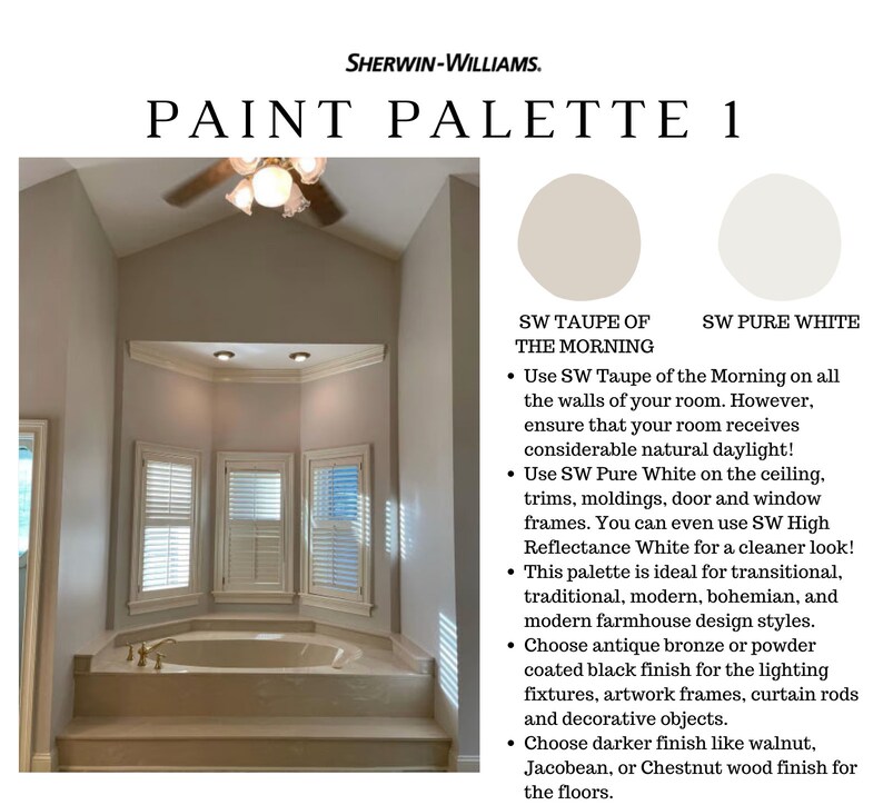 Sherwin Williams TAUPE of the MORNING Color Palette Taupe of - Etsy Sherwin Williams TAUPE of the MORNING Color Palette Taupe of - Etsy