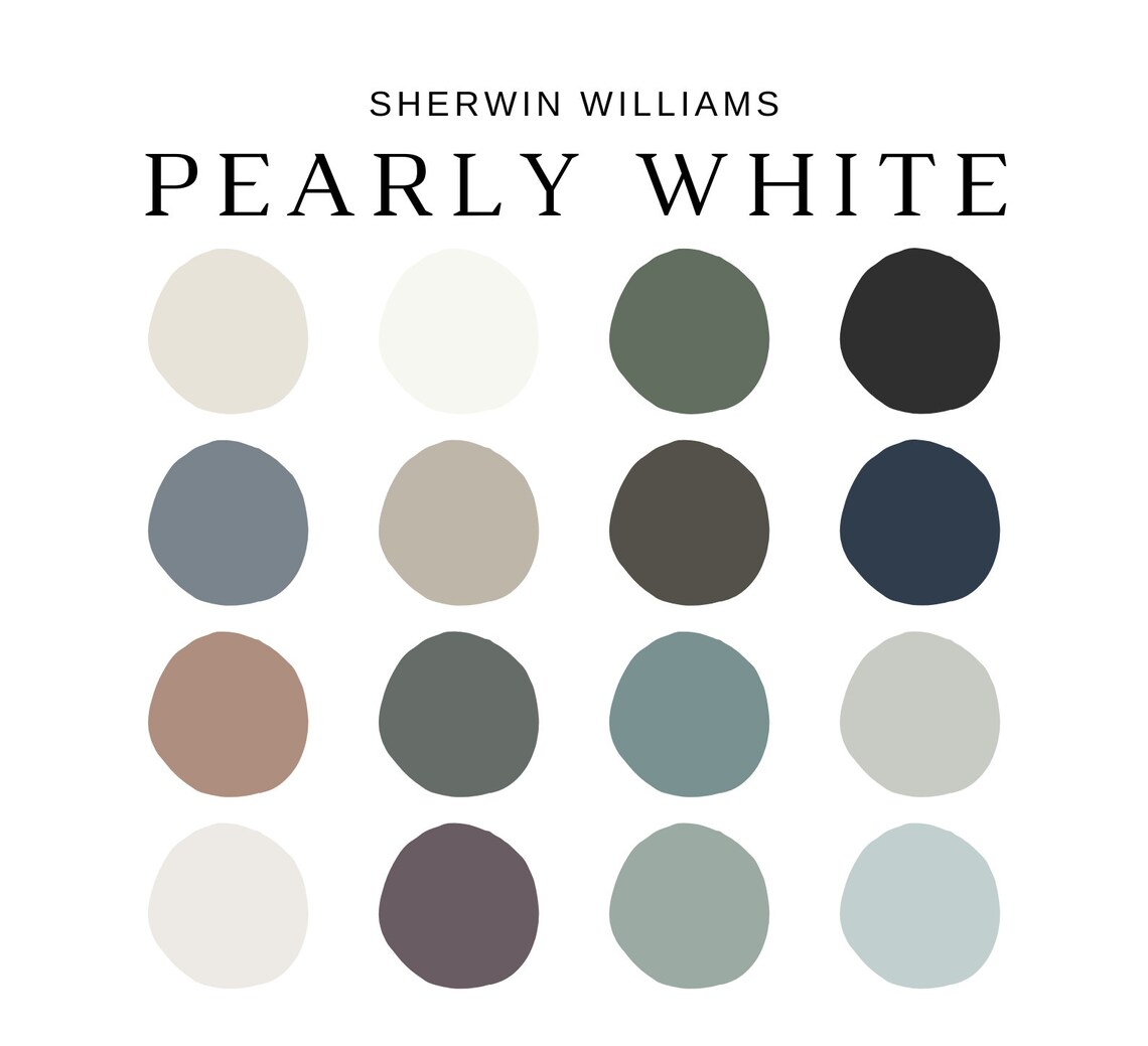 PEARLY WHITE Sherwin Williams Color Palette, Pearly White Paint, Modern ...