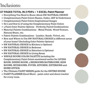 NATURAL CHOICE Sherwin Williams Color Palette, off White Paint Color ...