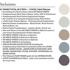 Sherwin Williams SHOJI WHITE Color Palette, Perfect Greige, SHOJI White ...