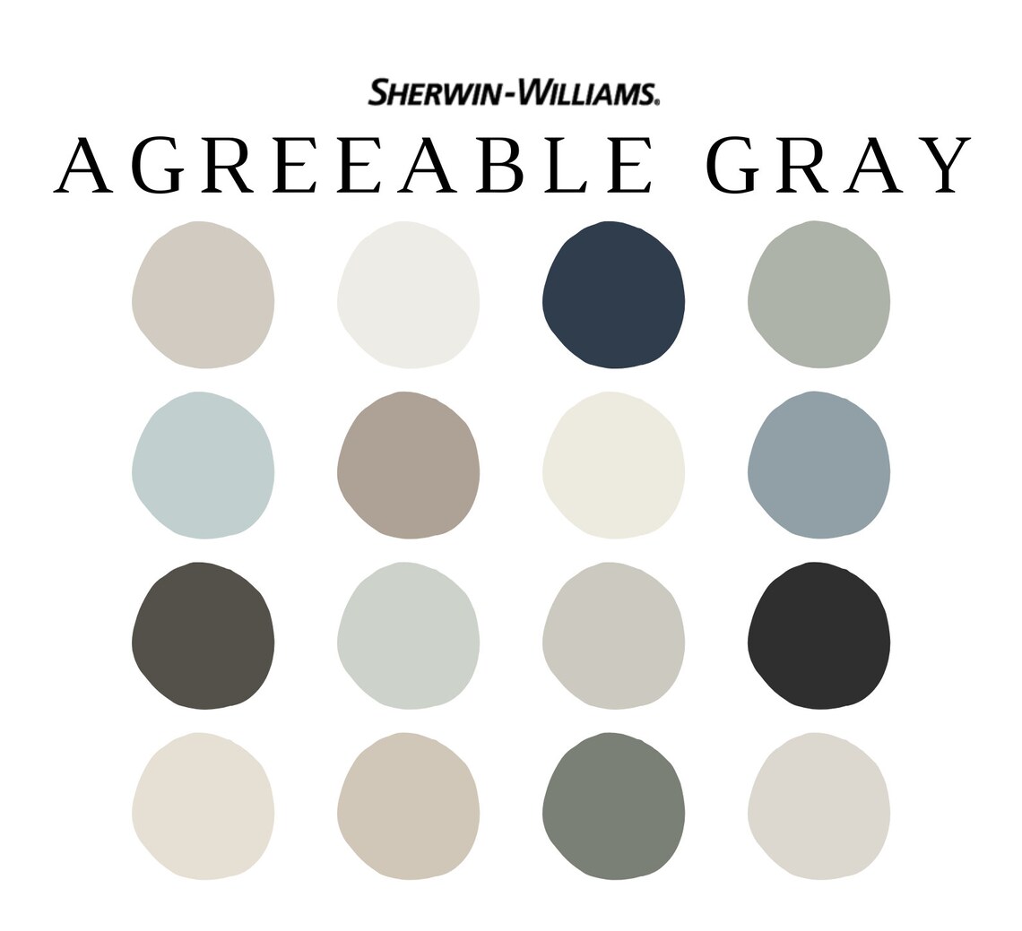 Sherwin Williams AGREEABLE GRAY Color Palette Agreeable Gray - Etsy
