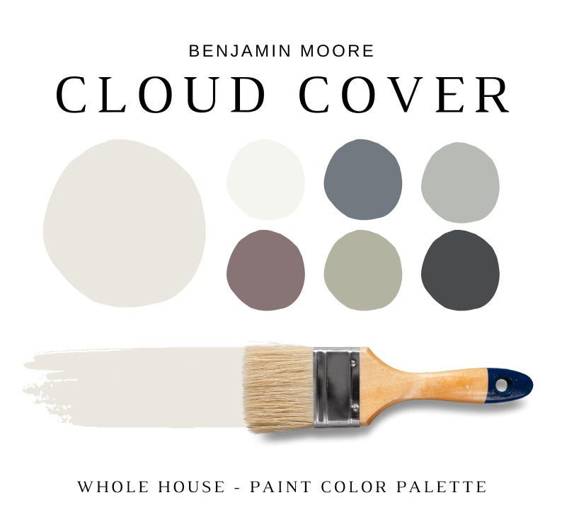 Benjamin Moore CLOUD COVER Color Palettes, Light Gray Paint Selections ...