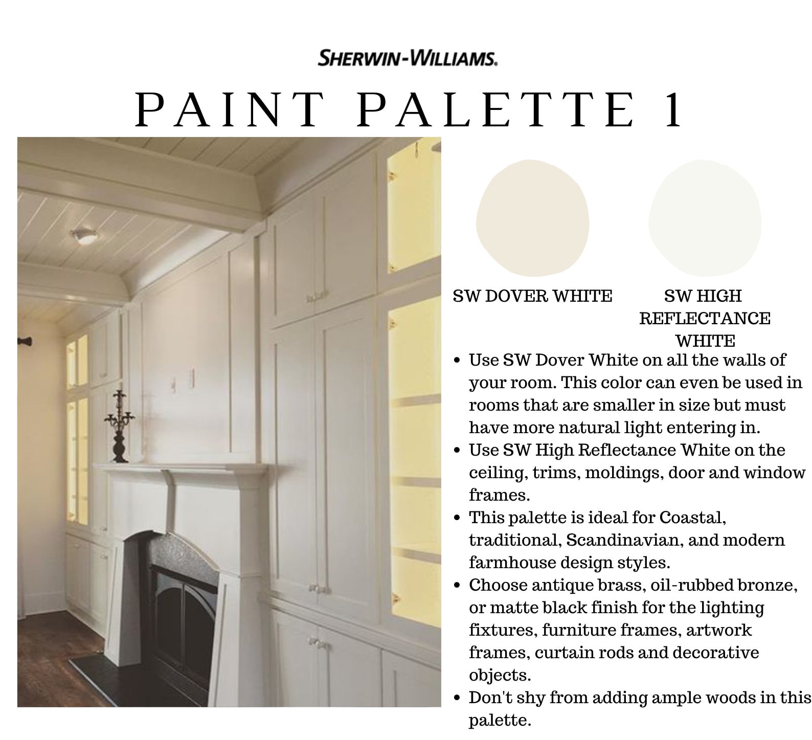 Sherwin Williams DOVER WHITE Color Palette Warm Neutrals - Etsy