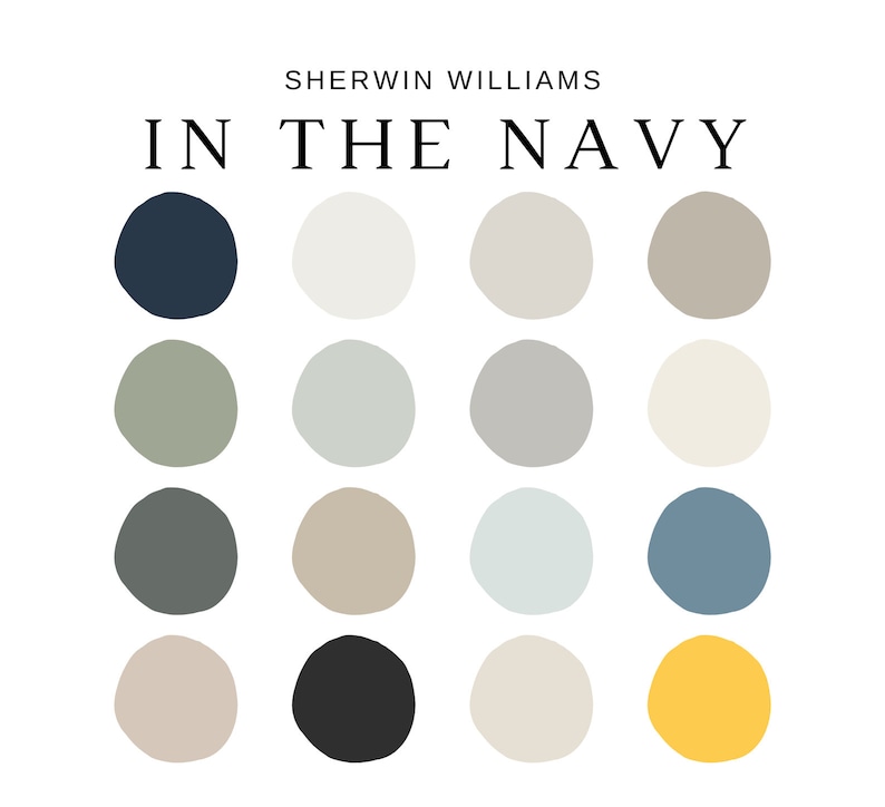 Sherwin Williams IN THE NAVY Color Palette, Sherwin Williams Navy Blue ...
