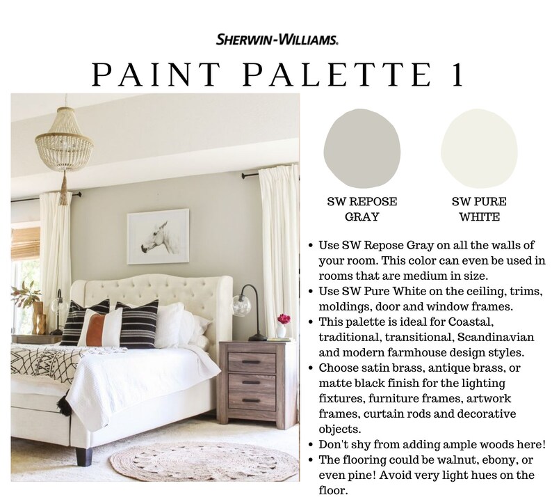 Sherwin Williams REPOSE GRAY Color Palette Repose Gray - Etsy