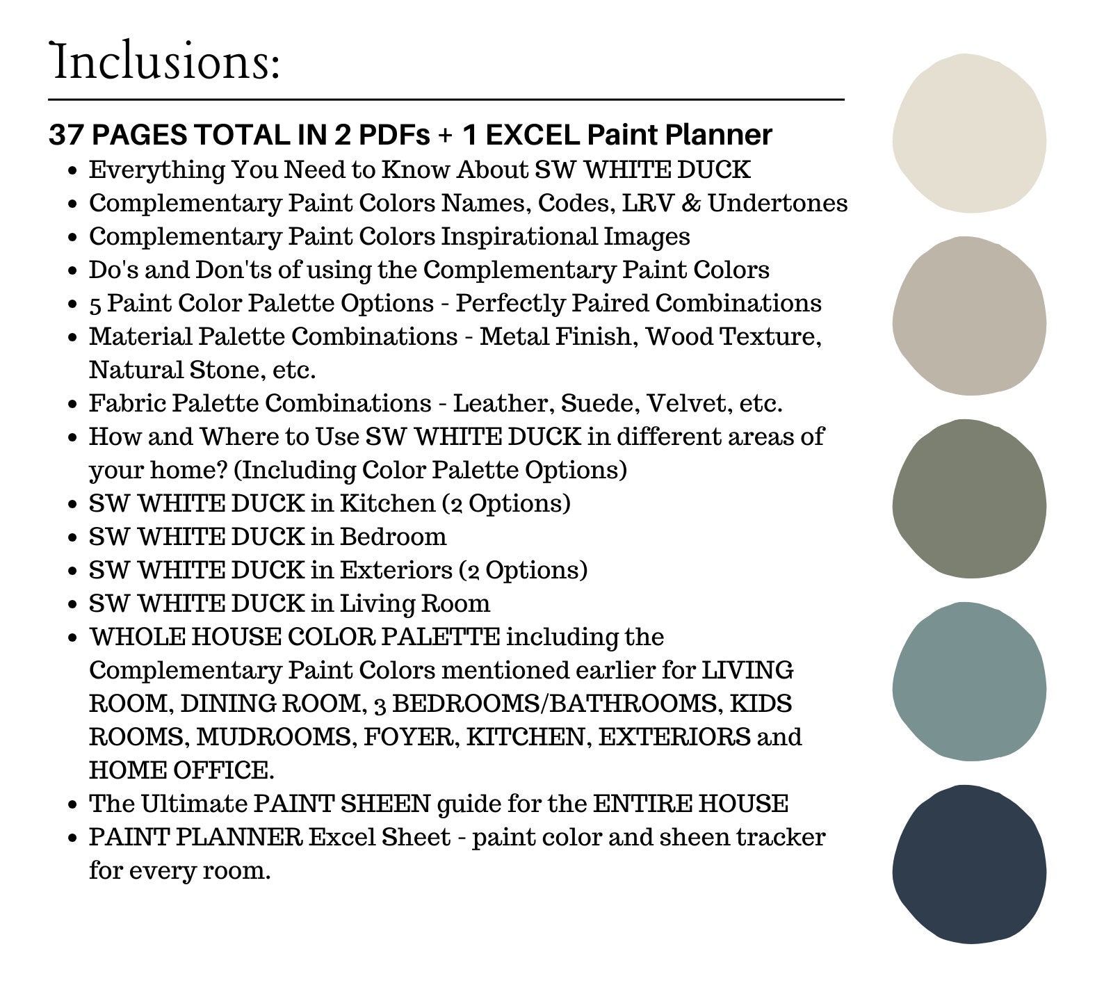 WHITE DUCK Sherwin Williams Color Palette, Warm Neutrals, Coordinating ...