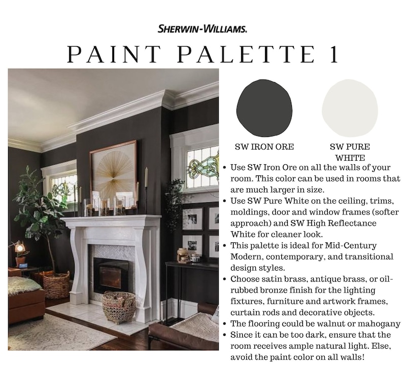 Iron Ore Color Palette Sherwin Williams Iron Ore - Etsy UK