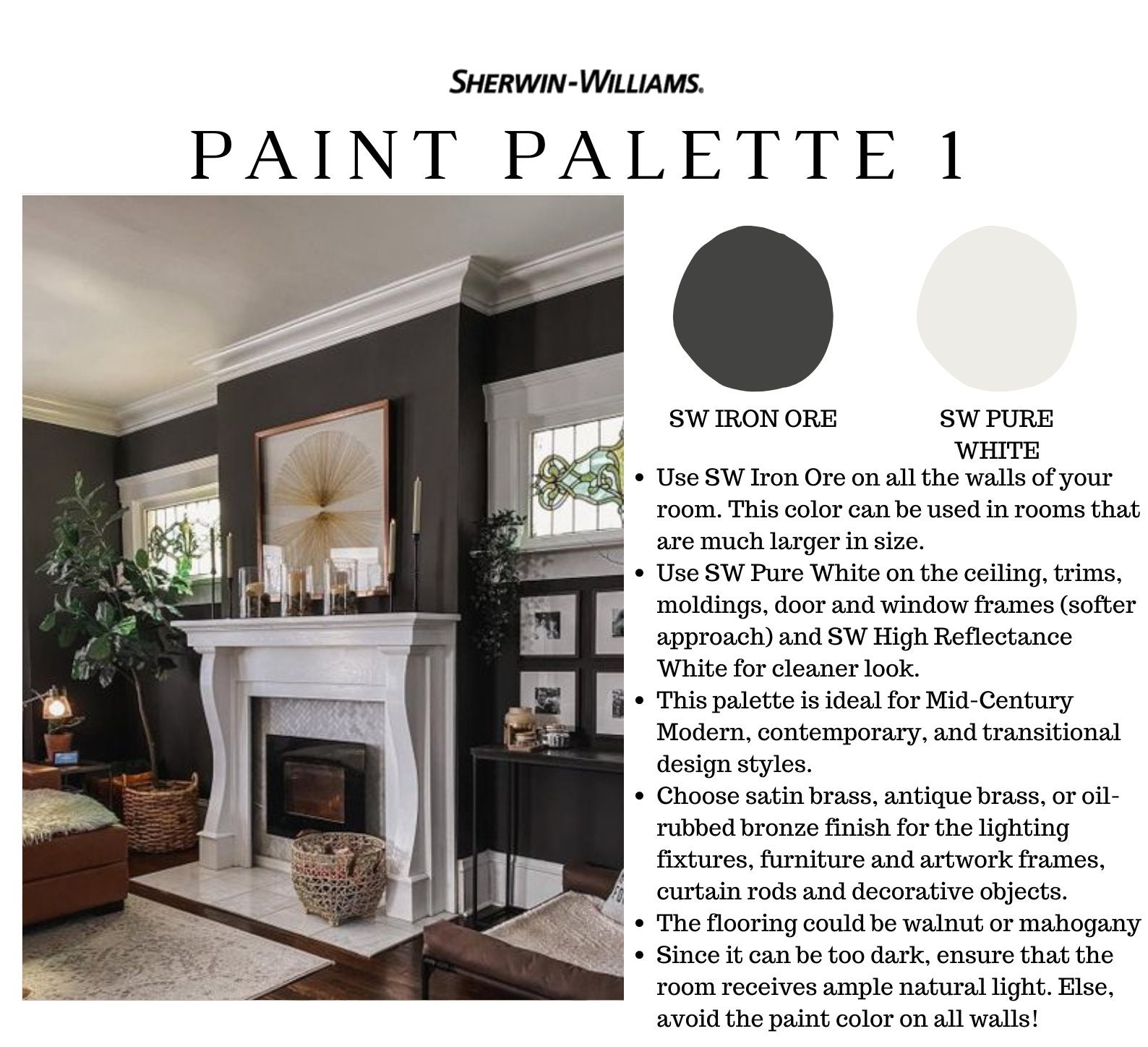 Iron Ore Color Palette Sherwin Williams Iron Ore - Etsy UK