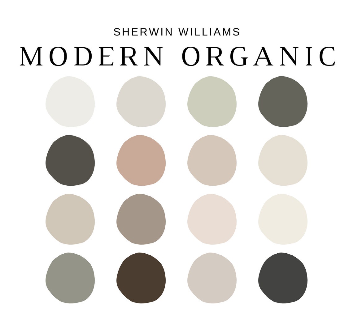 MODERN ORGANIC Sherwin Williams Paint Palette, NEUTRAL Colors, Organic ...