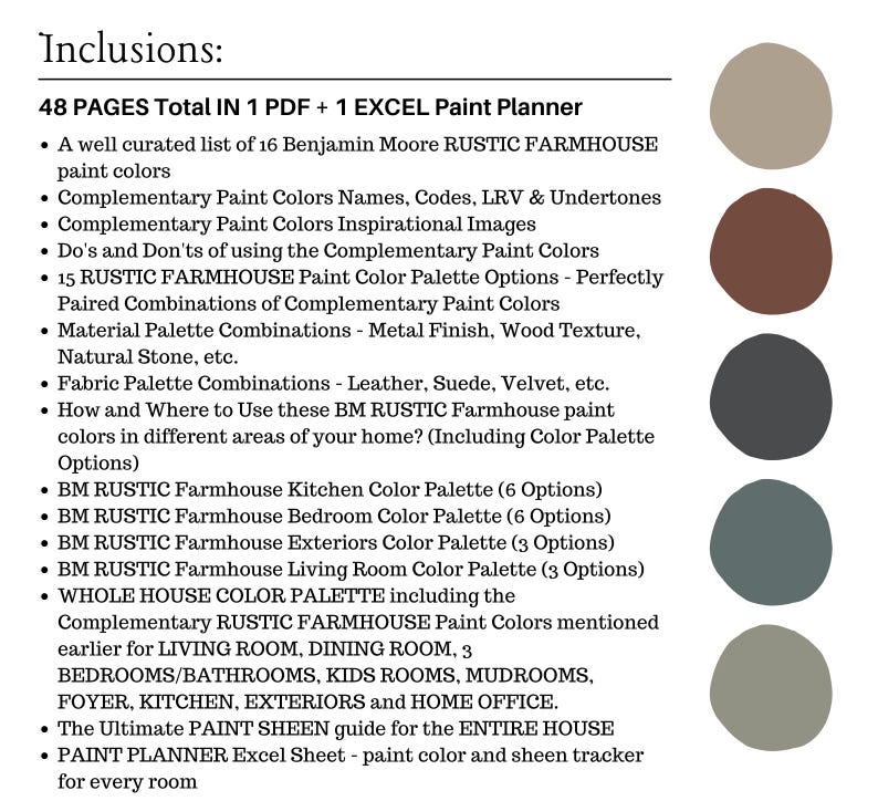 Benjamin Moore RUSTIC FARMHOUSE Color Palettes, WHOLE House Rustic ...