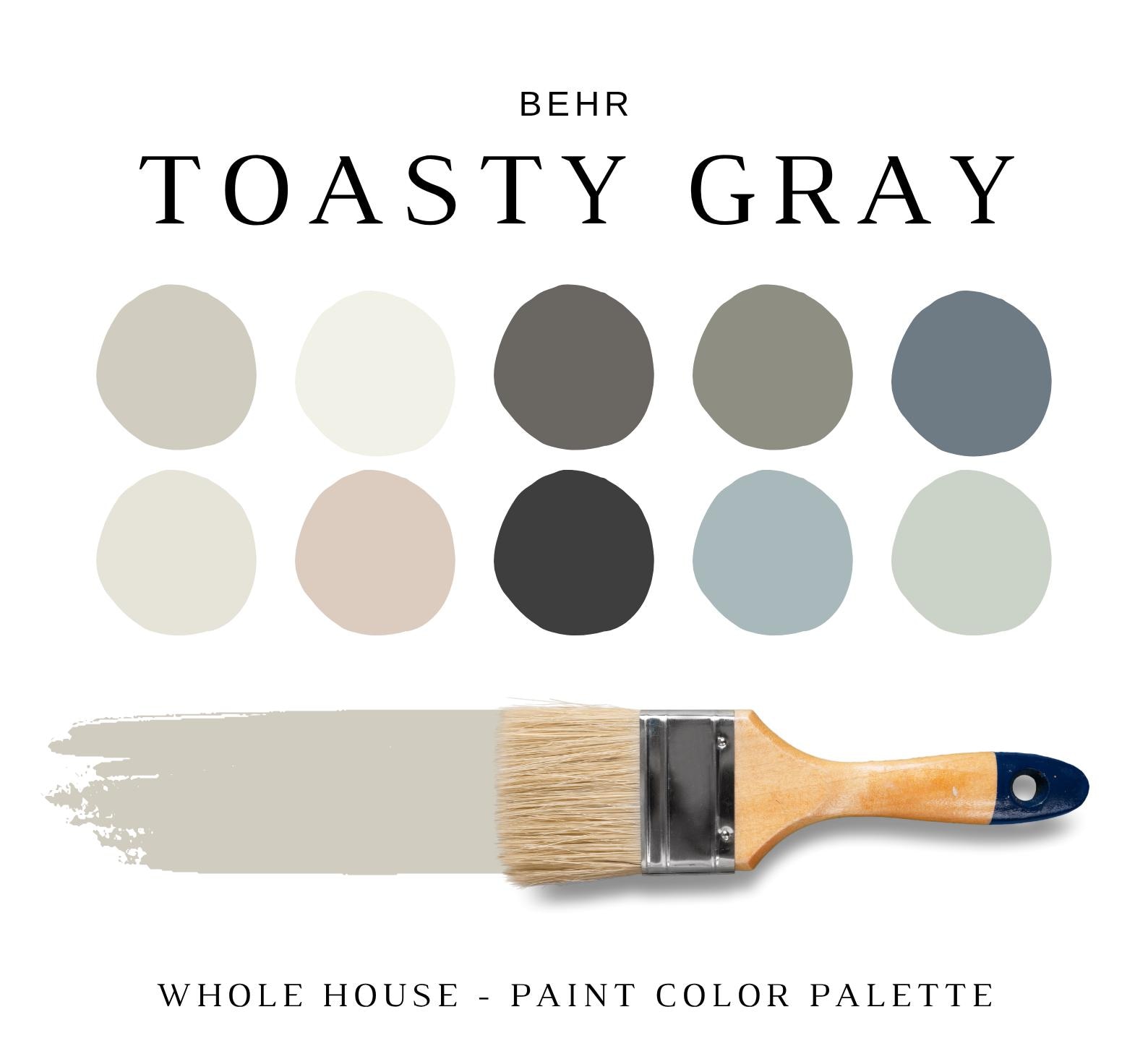 Behr TOASTY GRAY Color Palette, Greige Paint Color Palette ...