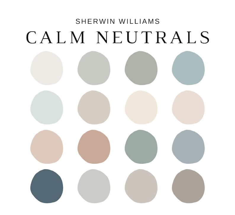 CALM NEUTRALS Sherwin Williams Color Palette, Calm Coastal House Paint ...