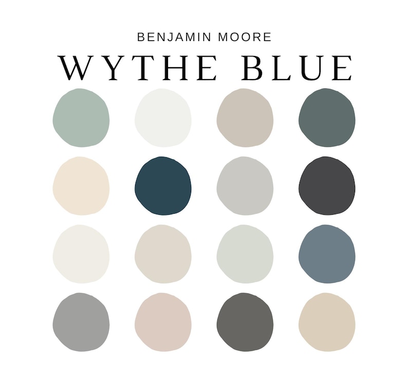 Benjamin Moore WYTHE BLUE Color Palettes, Coastal Color Scheme, Wythe ...