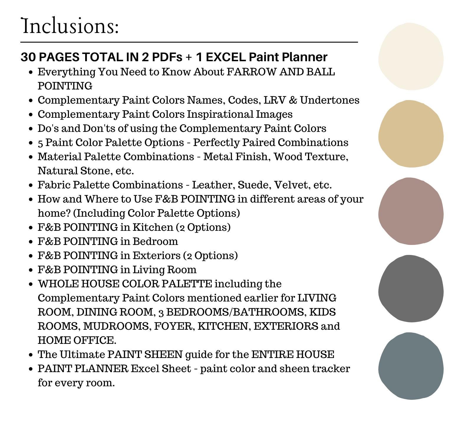 Farrow and Ball POINTING Color Palettes, Modern Color Scheme, Pointing ...