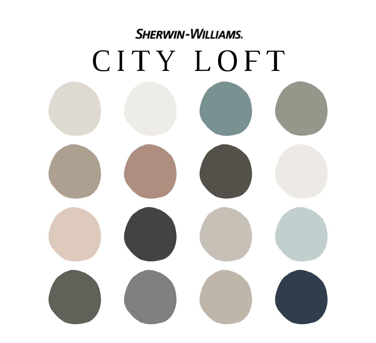 CITY LOFT Sherwin Williams Coordinating Colors Whole House - Etsy