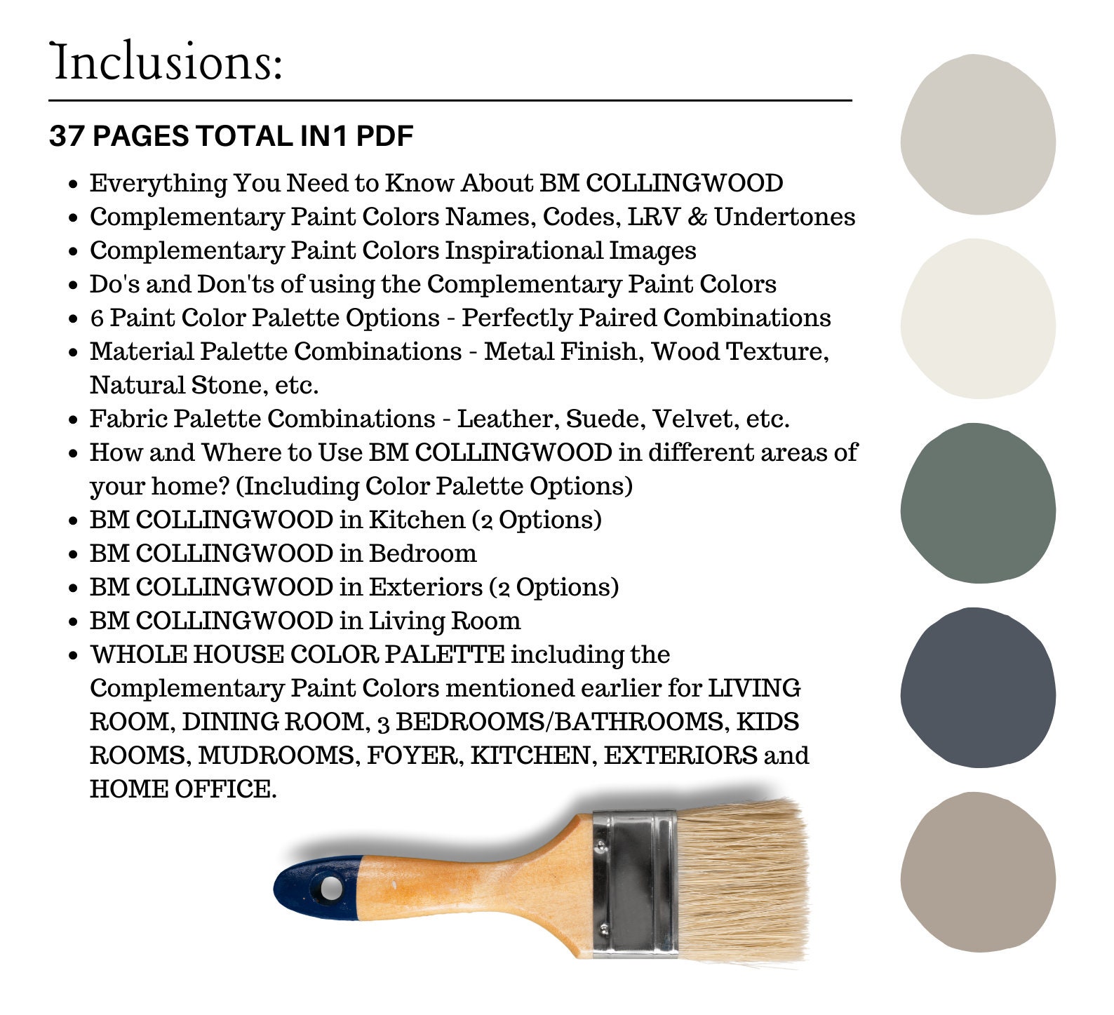 Benjamin Moore COLLINGWOOD Color Palette | Collingwood Gray ...
