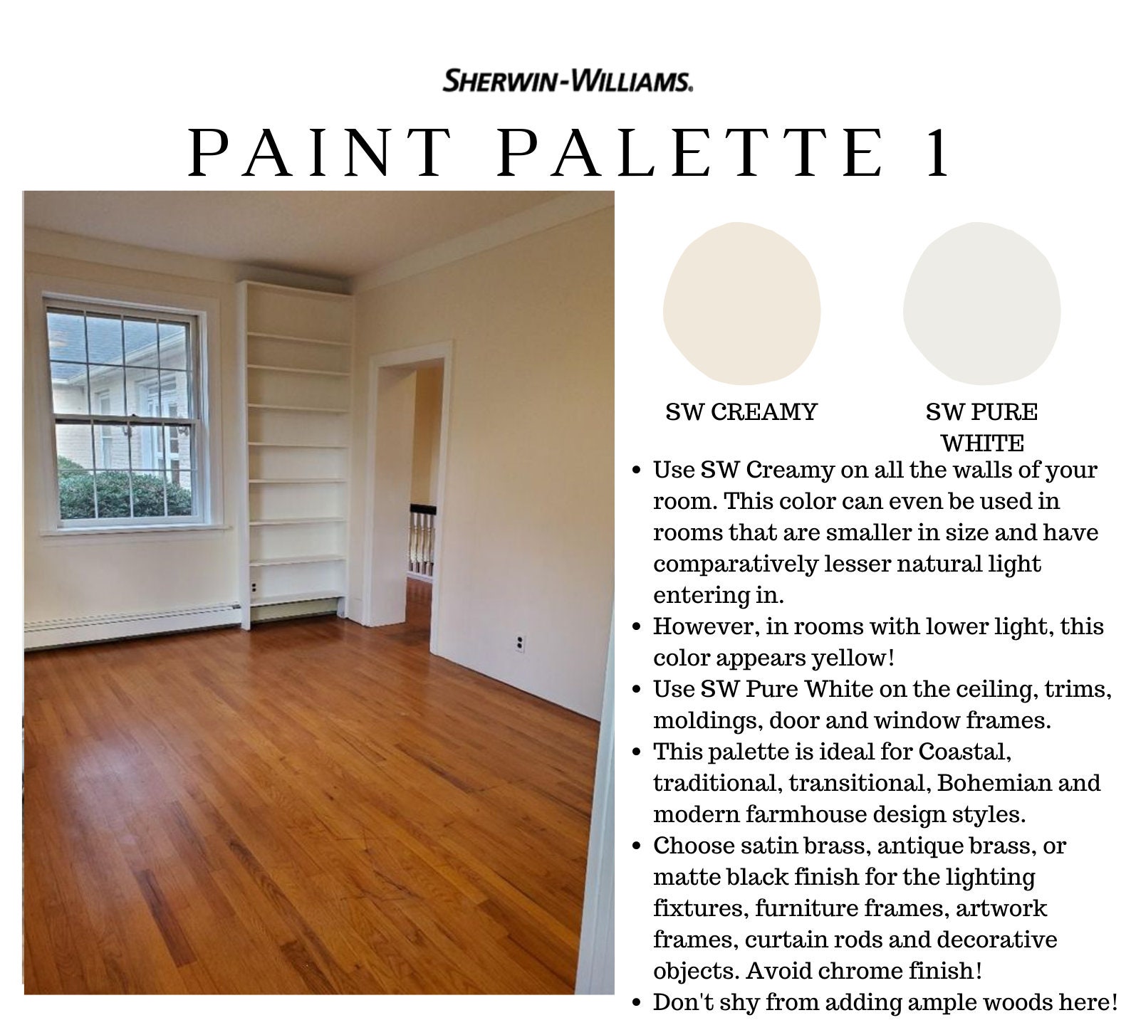 CREAMY Sherwin Williams Color Palette Creamy Cabinets - Etsy