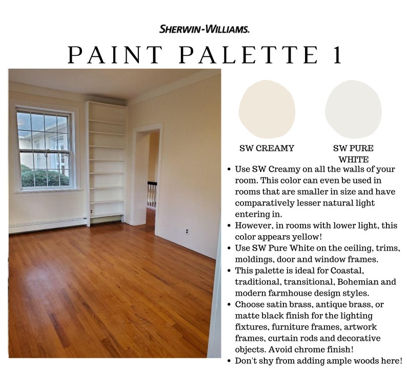 CREAMY Sherwin Williams Color Palette Creamy Cabinets - Etsy