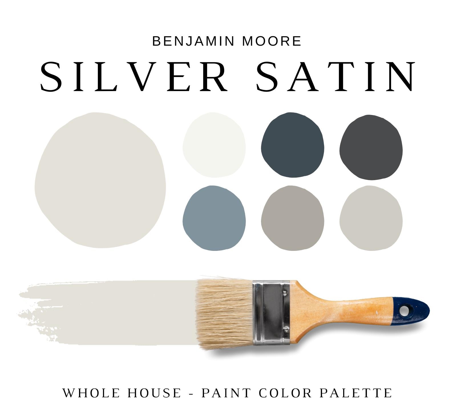 SILVER SATIN Benjamin Moore Color Palette, Gray Paint for Walls, Silver ...