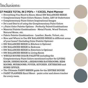 BALANCED BEIGE Sherwin Williams Paint Palette, Warm Neutral, Balanced ...