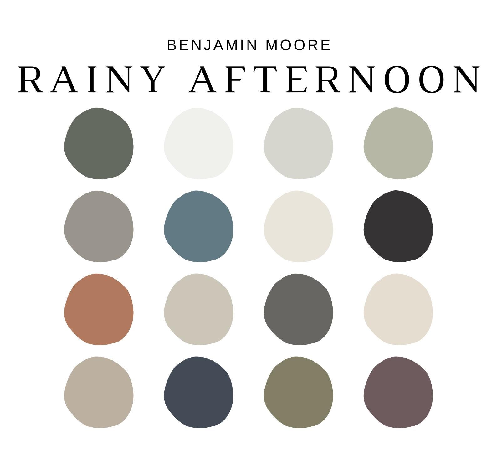 Benjamin Moore RAINY AFTERNOON Color Palette, Benjamin Moore Dark Green ...