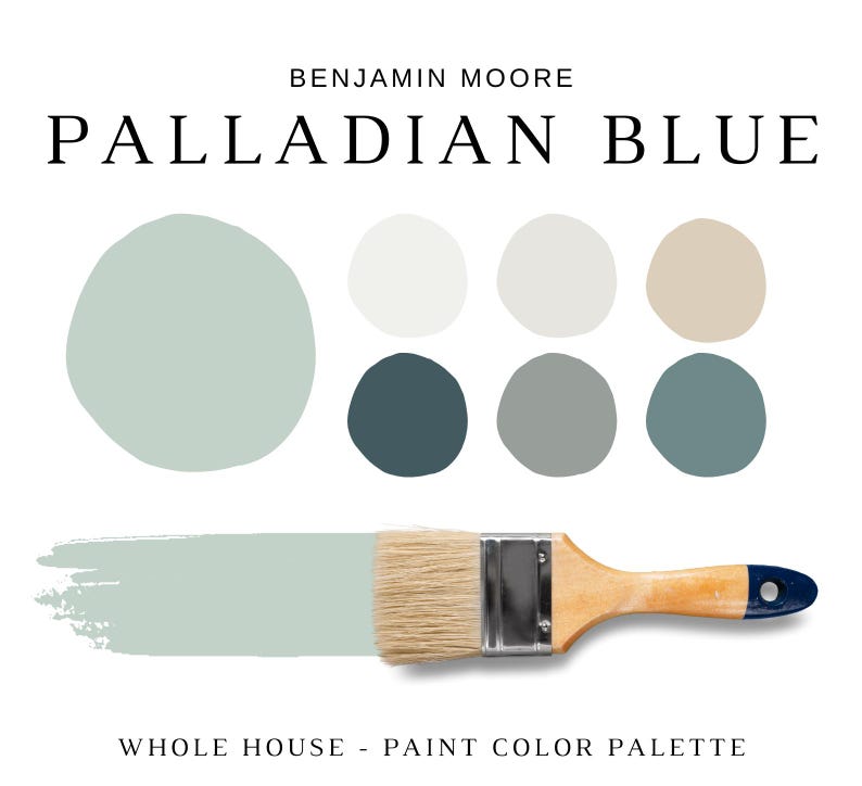 Benjamin Moore PALLADIAN BLUE Color Palette, Coastal Color Scheme ...