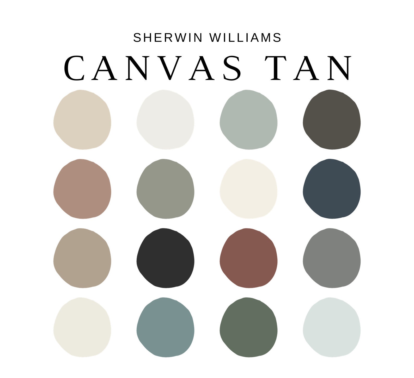Sherwin Williams CANVAS TAN Coordinating Colors, Canvas Tan Paint ...
