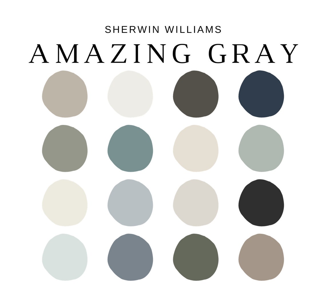 Sherwin Williams AMAZING GRAY Color Palette, Amazing Gray Whole House ...