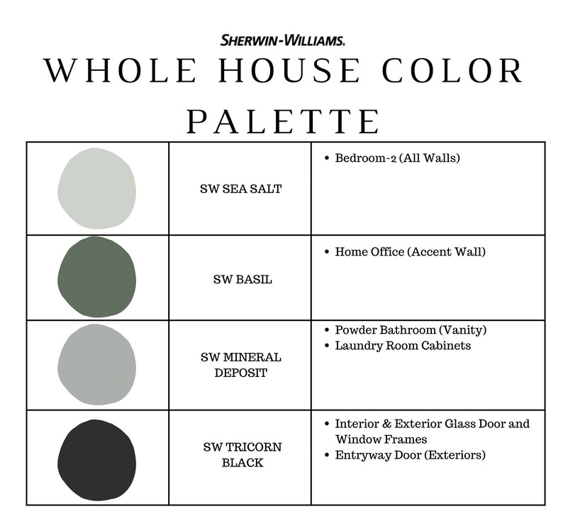 Sherwin Williams DORIAN GRAY Coordinating Colors for the WHOLE - Etsy