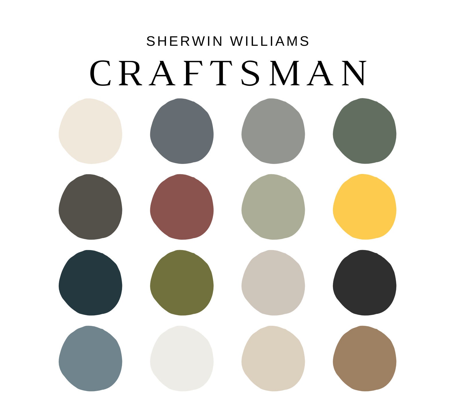 CRAFTSMAN Sherwin Williams Color Palette, CRAFTSMAN Home Paint Colors ...