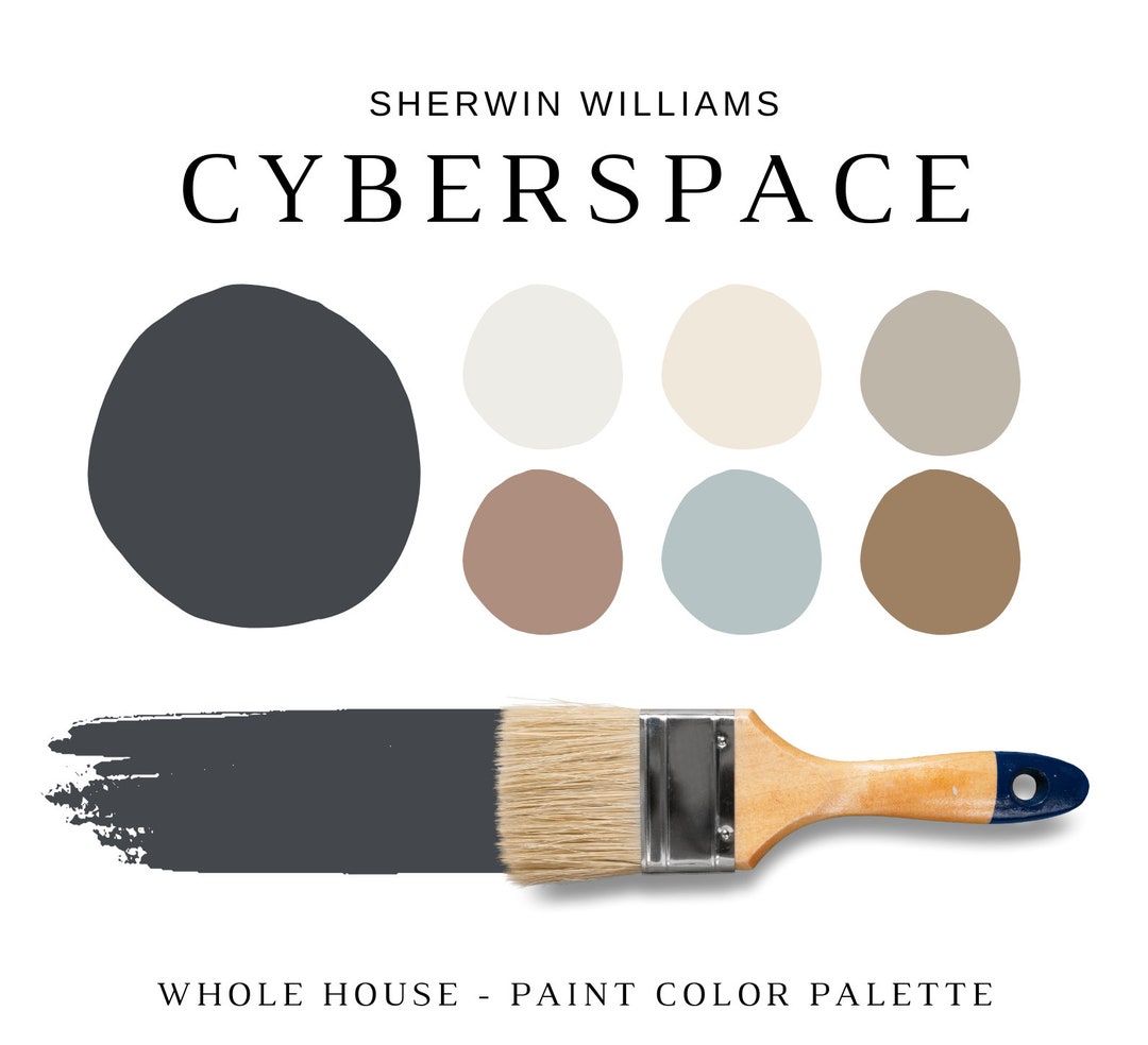 Sherwin Williams CYBERSPACE Color Scheme, Cool Neutral Paint, Blue ...