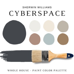 Sherwin Williams CYBERSPACE Color Scheme, Cool Neutral Paint, Blue ...