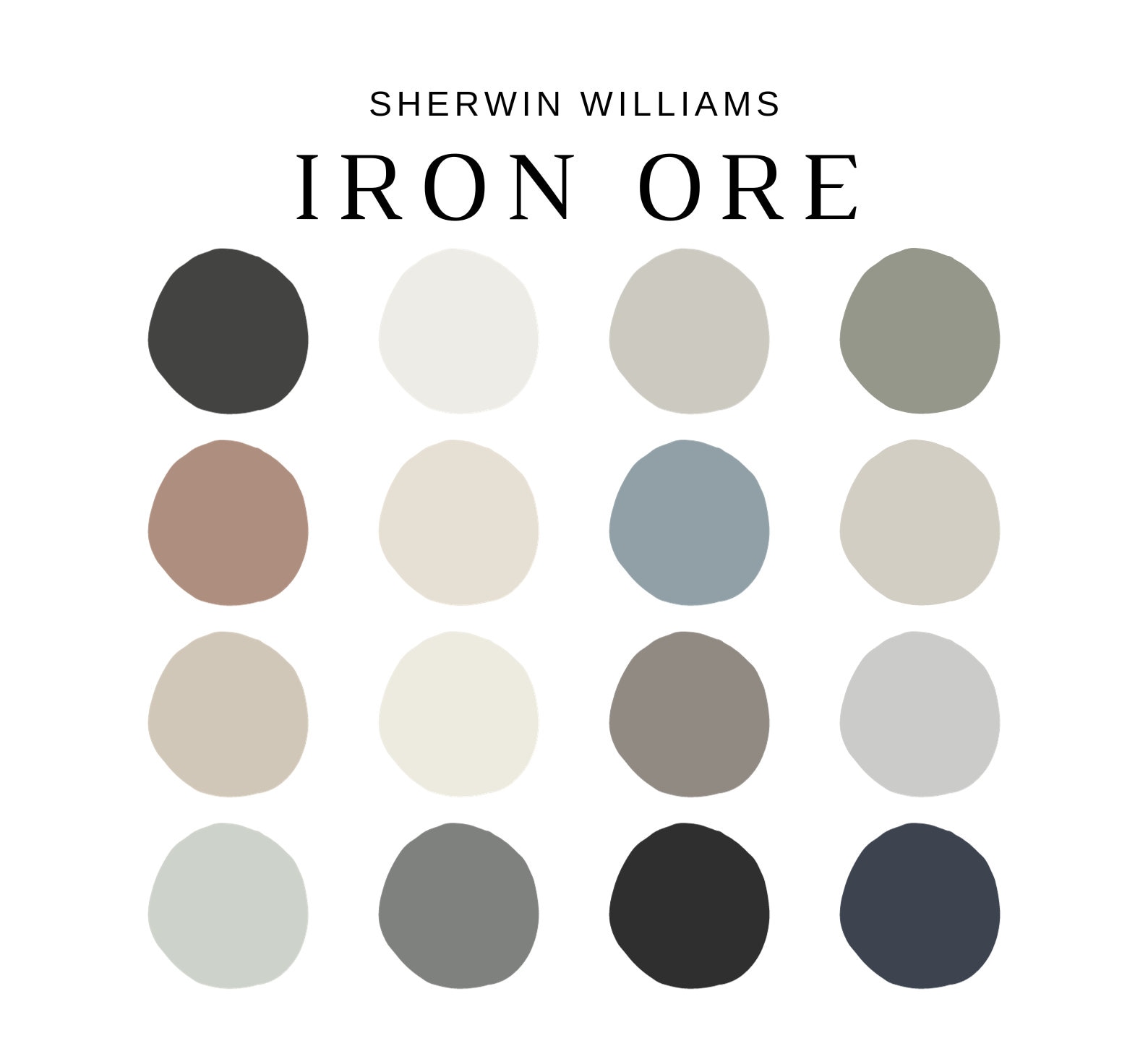 Iron Ore Color Palette, Sherwin Williams Iron Ore Coordinating Colors ...