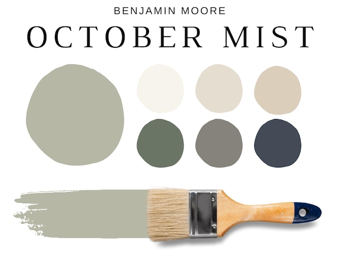 OCTOBER MIST Benjamin Moore Color Scheme Calm and Neutrals Paint Color ...