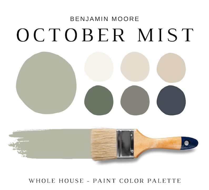 Benjamin Moore OCTOBER MIST Color Palette, Best-selling Neutral, BM ...