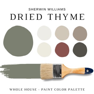 Sherwin Williams DRIED THYME Color Palette, Dried Thyme Complementary ...