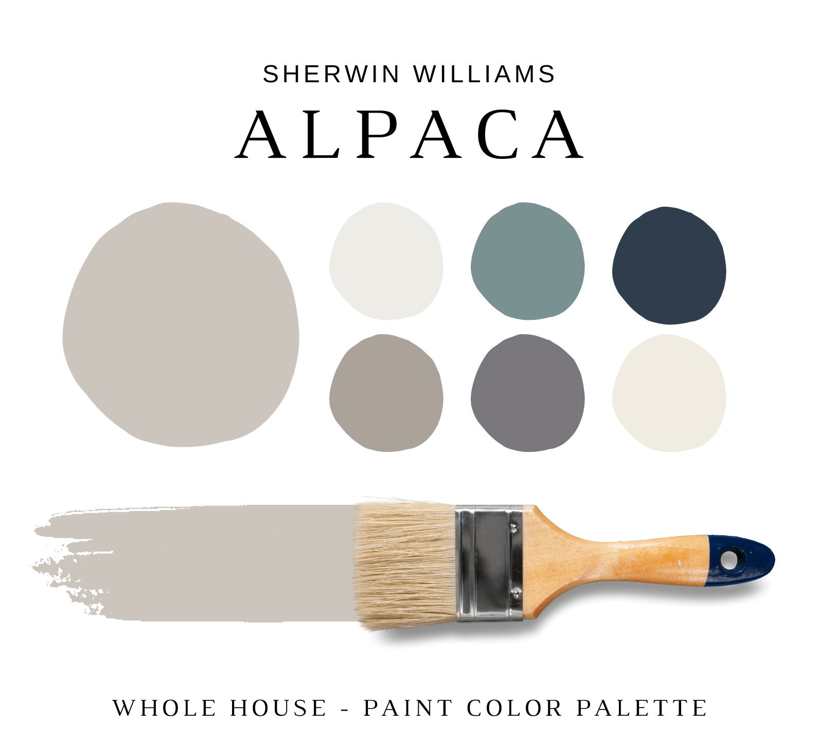 Sherwin Williams ALPACA Paint Palette, Modern Neutral Color Palette ...