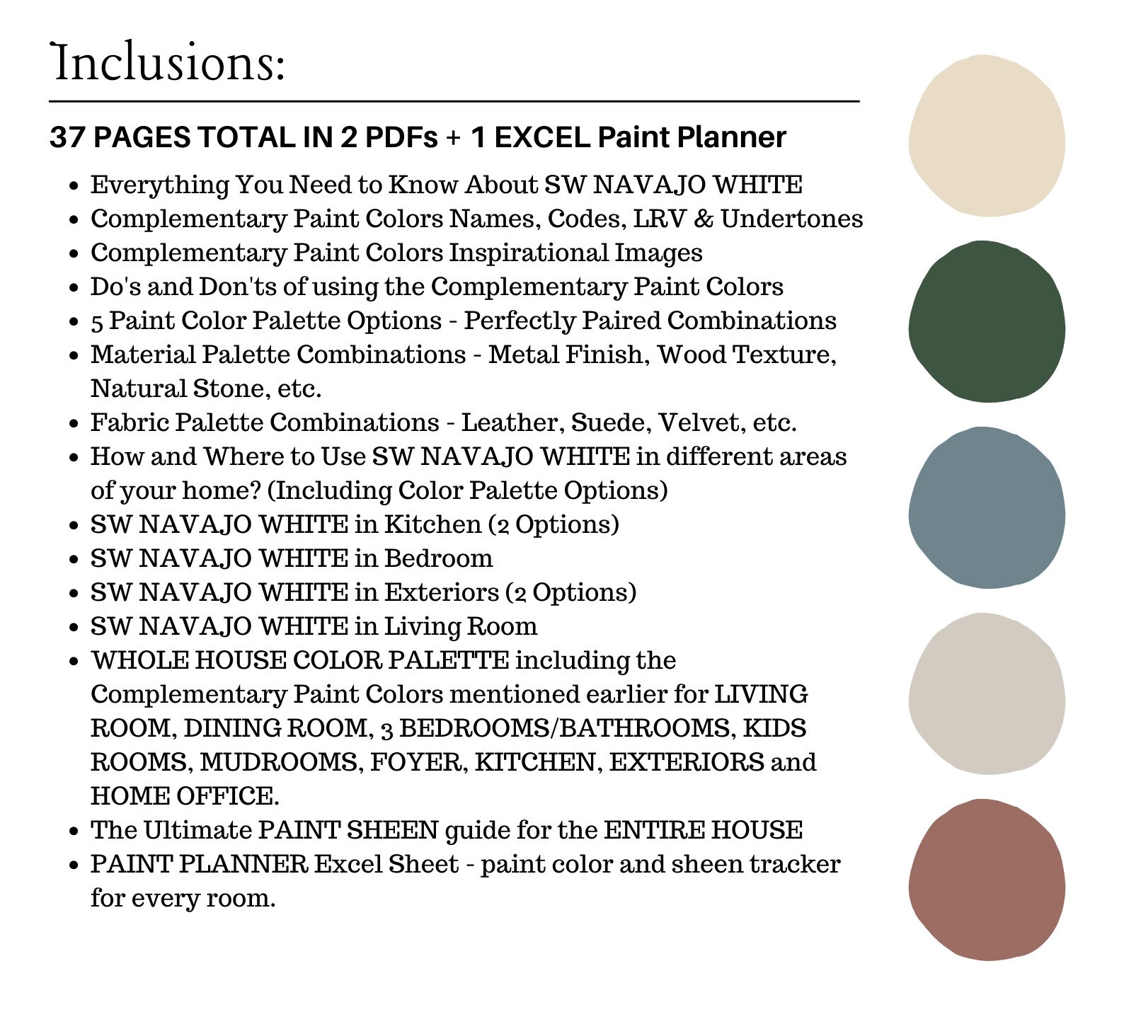 Sherwin Williams NAVAJO WHITE Paint Palette, Interior Colors, Light ...