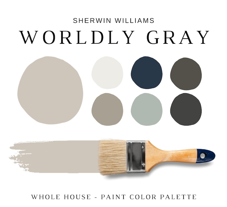 Sherwin Williams WORLDLY GRAY Paint Palette, Modern Neutral Color ...