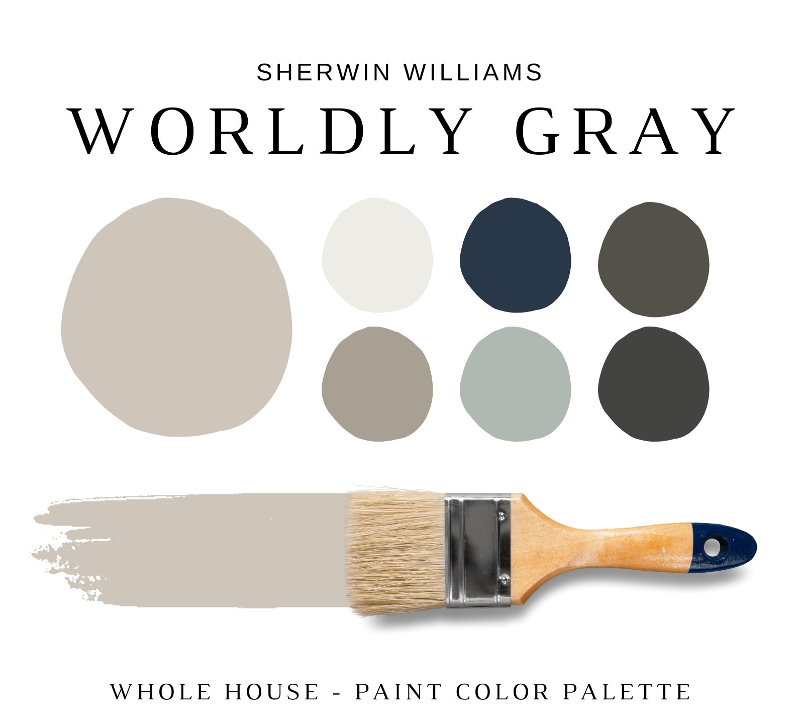 Sherwin Williams WORLDLY GRAY Paint Palette, Modern Neutral Color ...