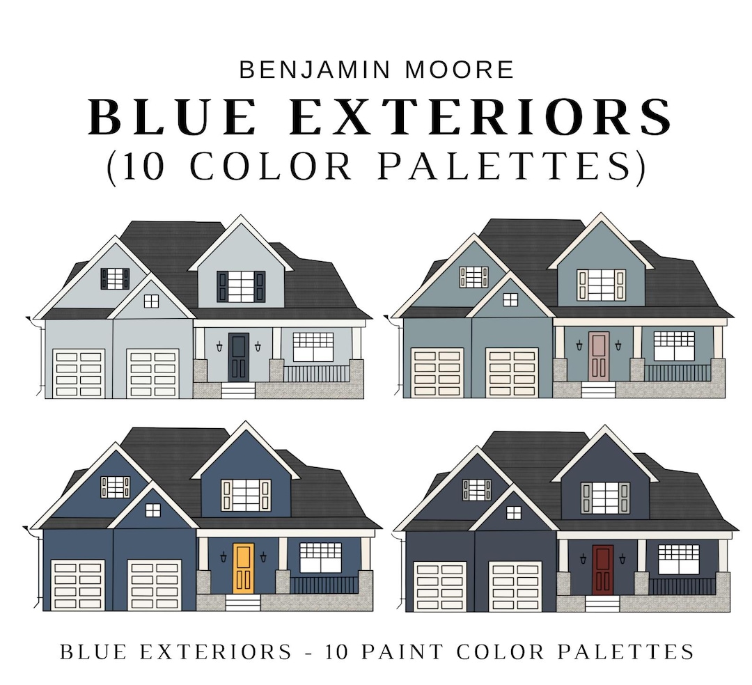 BLUE EXTERIOR Benjamin Moore Color Palette, Blue Exterior House Color ...