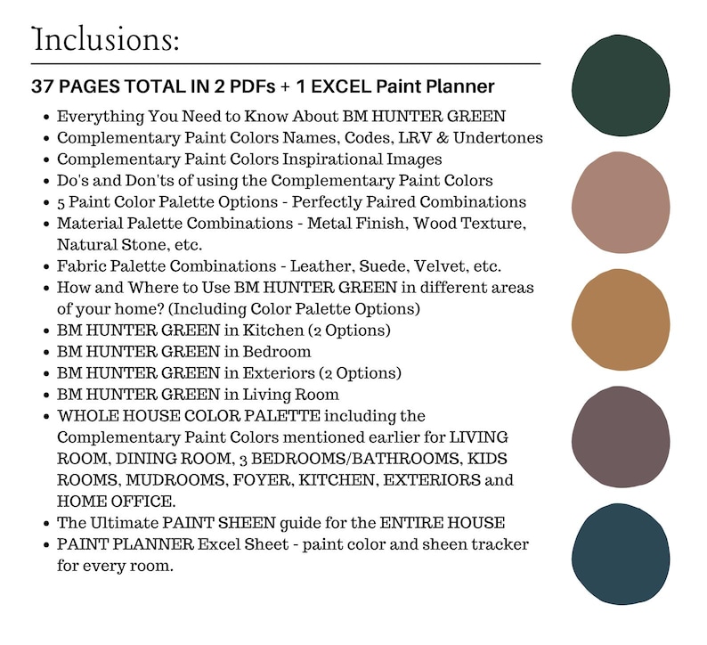 Benjamin Moore HUNTER GREEN Color Palette, Dark Green Paint for Walls ...
