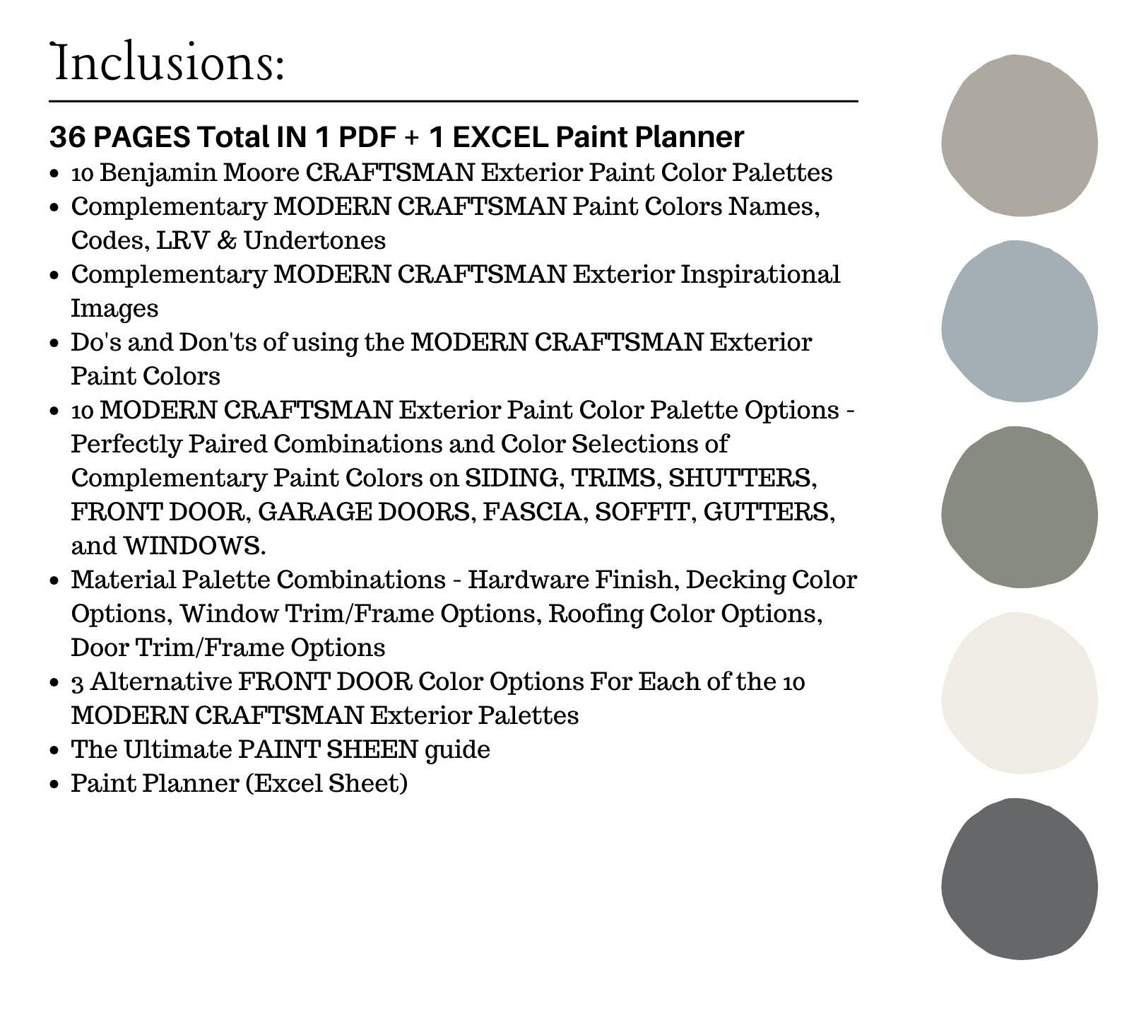 CRAFTSMAN EXTERIOR Benjamin Moore Color Palette, Craftsman Exterior ...
