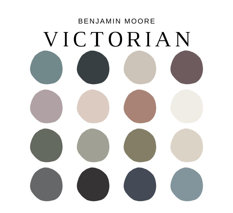 MODERN VICTORIAN Benjamin Moore Paint Palette, VICTORIAN Home Color ...
