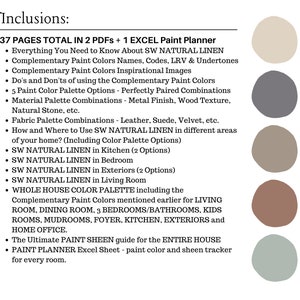 Sherwin Williams NATURAL LINEN Color Palette, Neutral Paint Color ...
