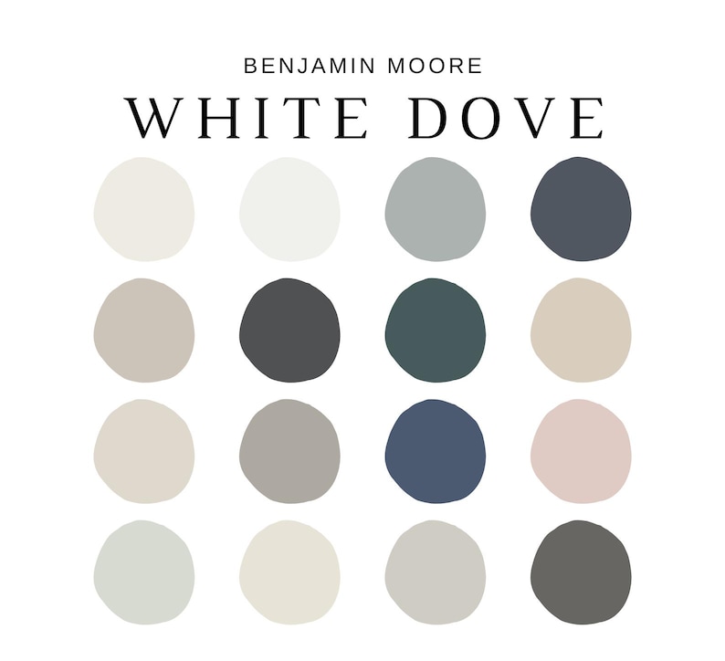 WHITE DOVE Benjamin Moore Color Palette, Modern Color Scheme, White ...