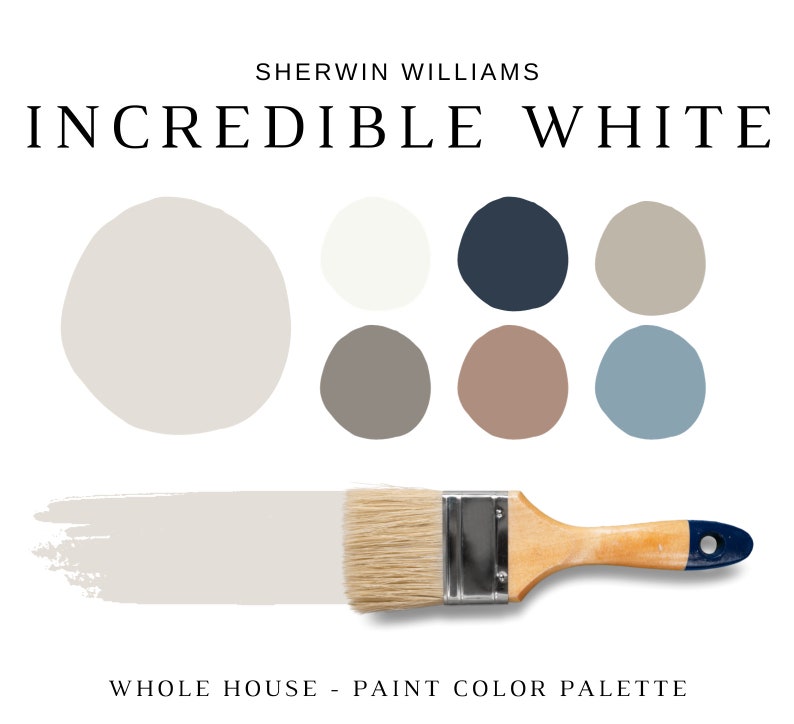 Sherwin Williams INCREDIBLE WHITE Color Palette, Greige, INCREDIBLE ...