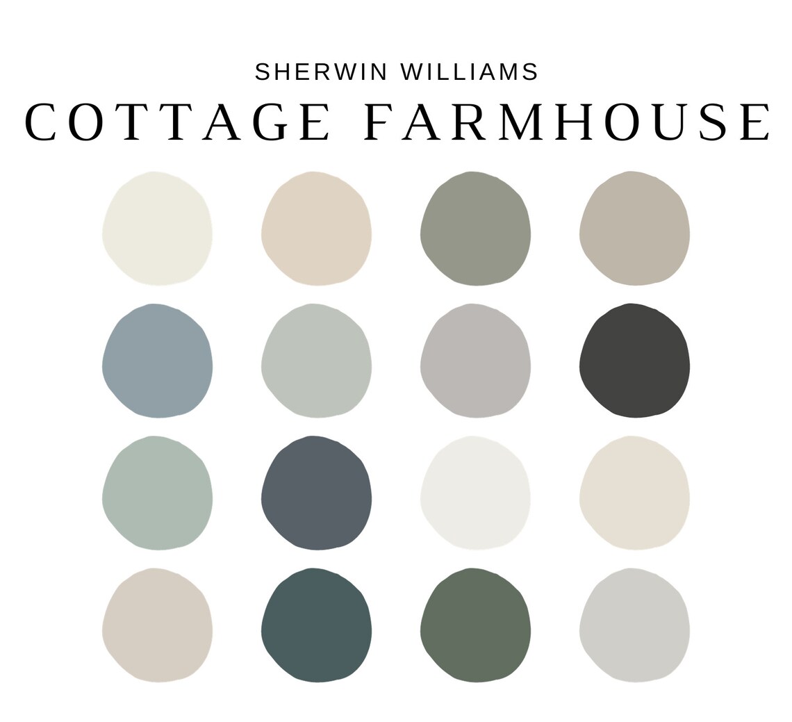 COTTAGE FARMHOUSE Color Palette Sherwin Williams (Instant Download) - Etsy