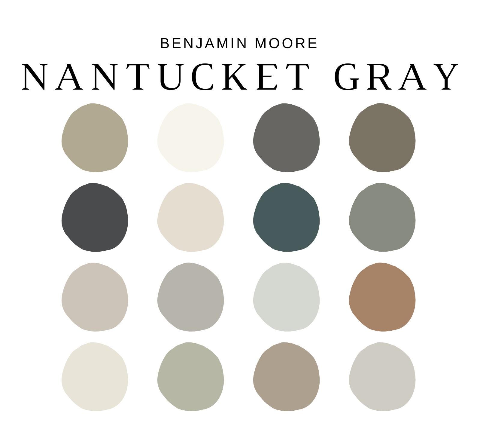 Benjamin Moore NANTUCKET GRAY Color Palette, Nantucket Gray ...