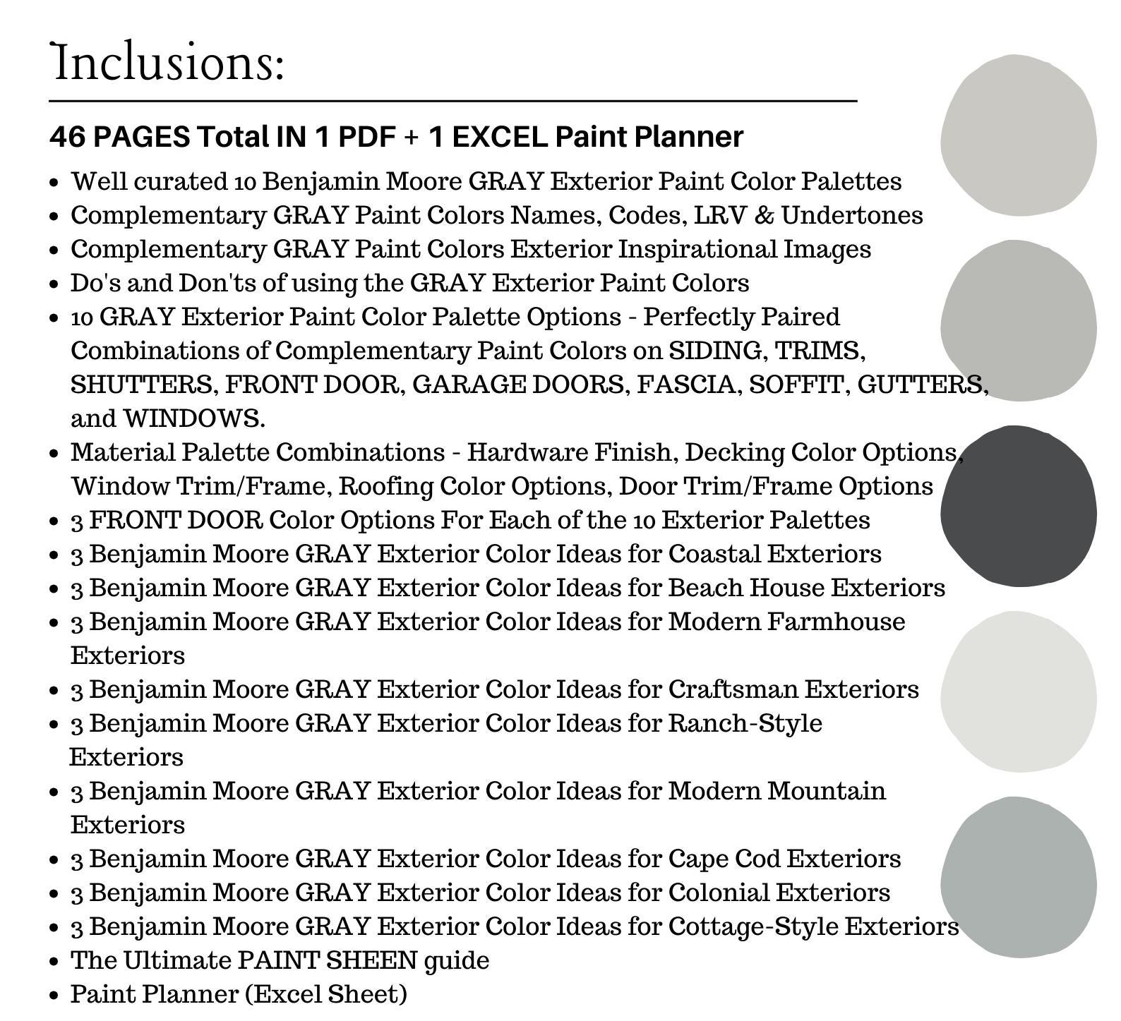 GRAY EXTERIOR Benjamin Moore Color Palette, Black Exterior House Colors ...